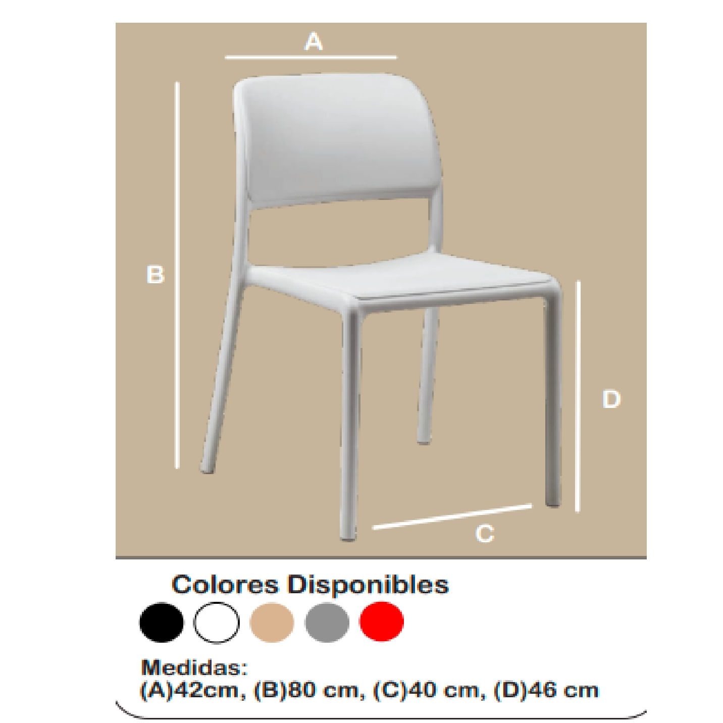Silla de Polipropileno Johanis color Gris TU MESITA - Shopstar