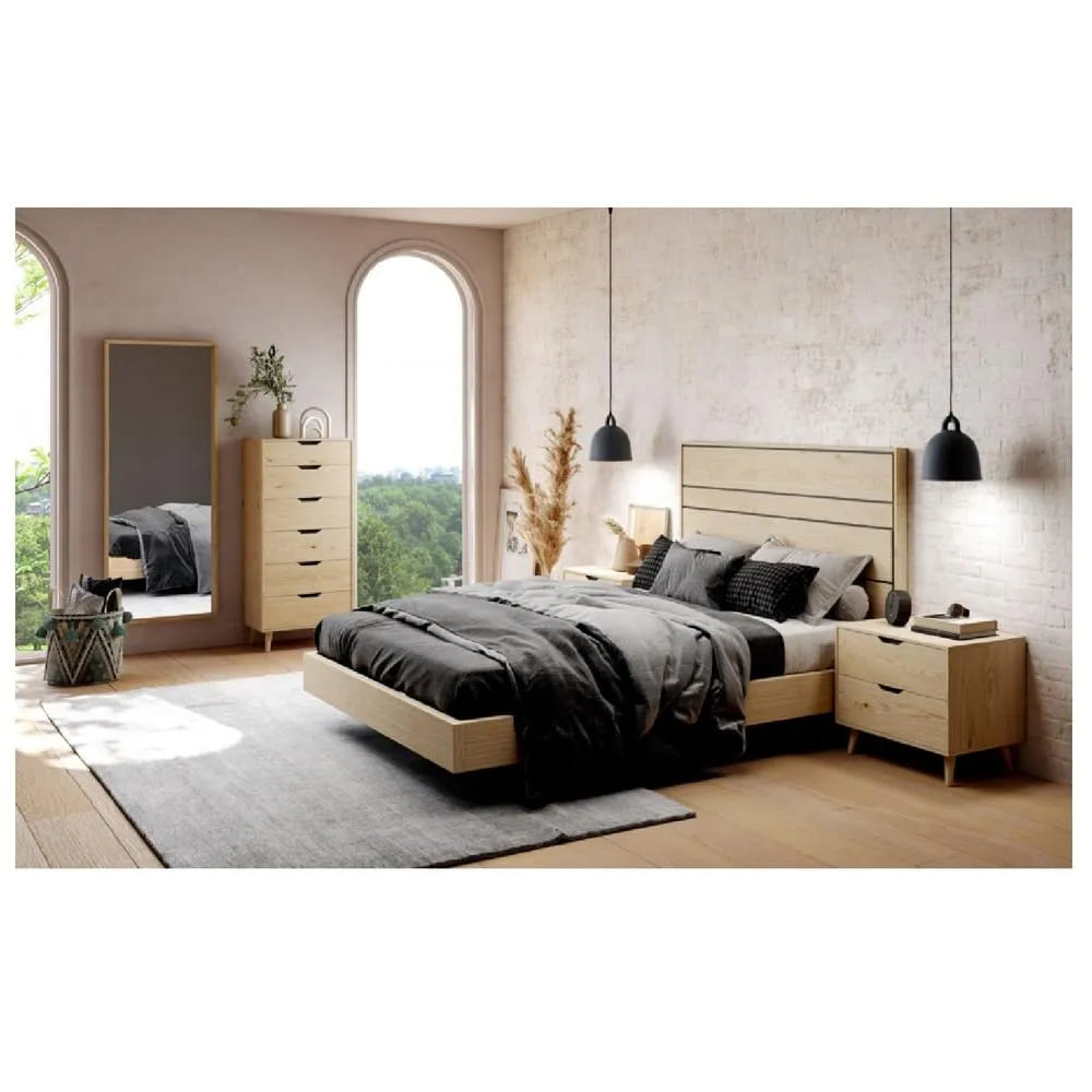 Velador Mesa de Noche Moderno Acuarius color Duna 2 cajones TU MESITA ...