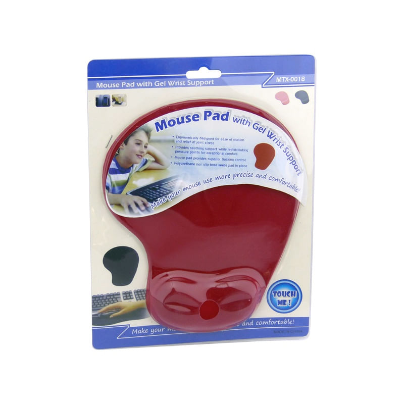 Pad Mouse Con Almohadilla Muñequera De Gel Rojo - Shopstar