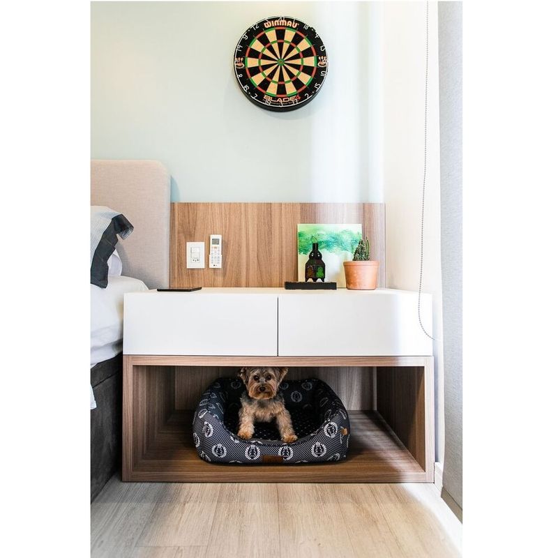 Velador para Mascota con 2 Cajones Pet Nook Marrón/Blanco TU MESITA ...