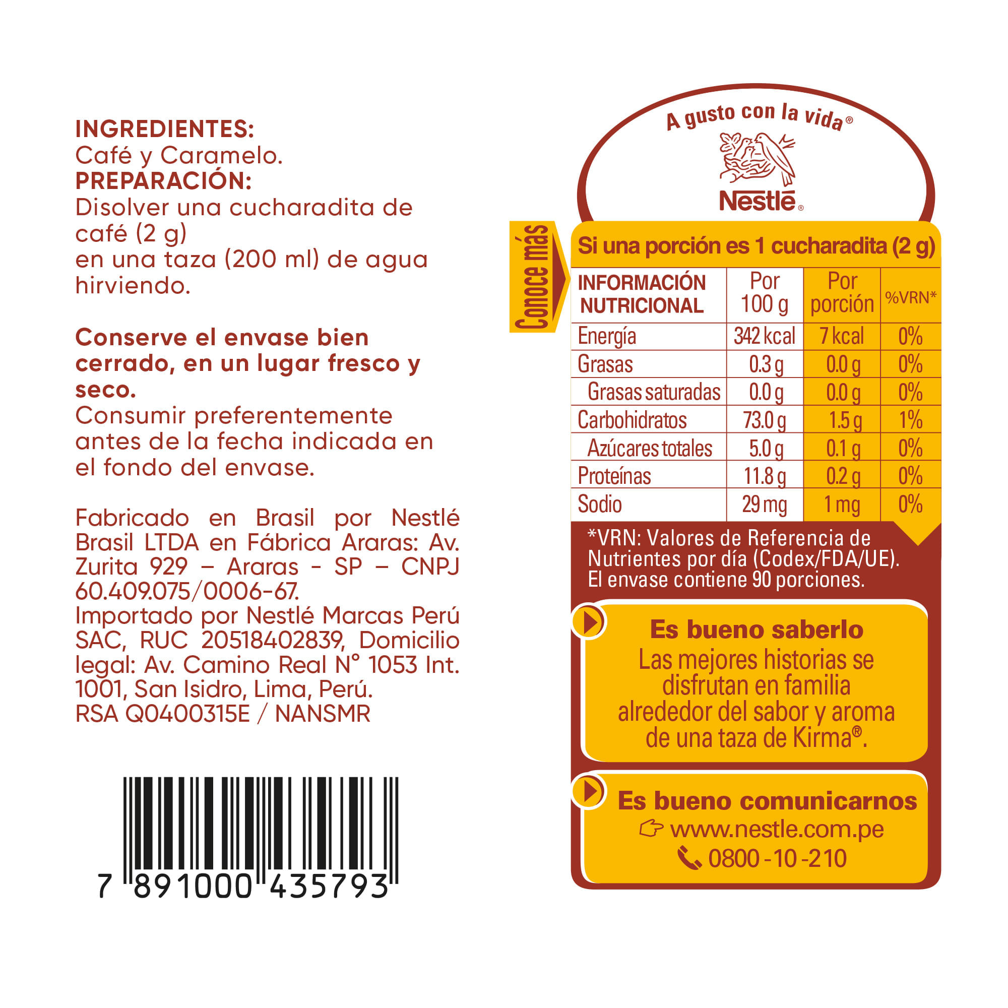 Café Instantáneo NESCAFÉ Kirma Lata 180g - Shopstar