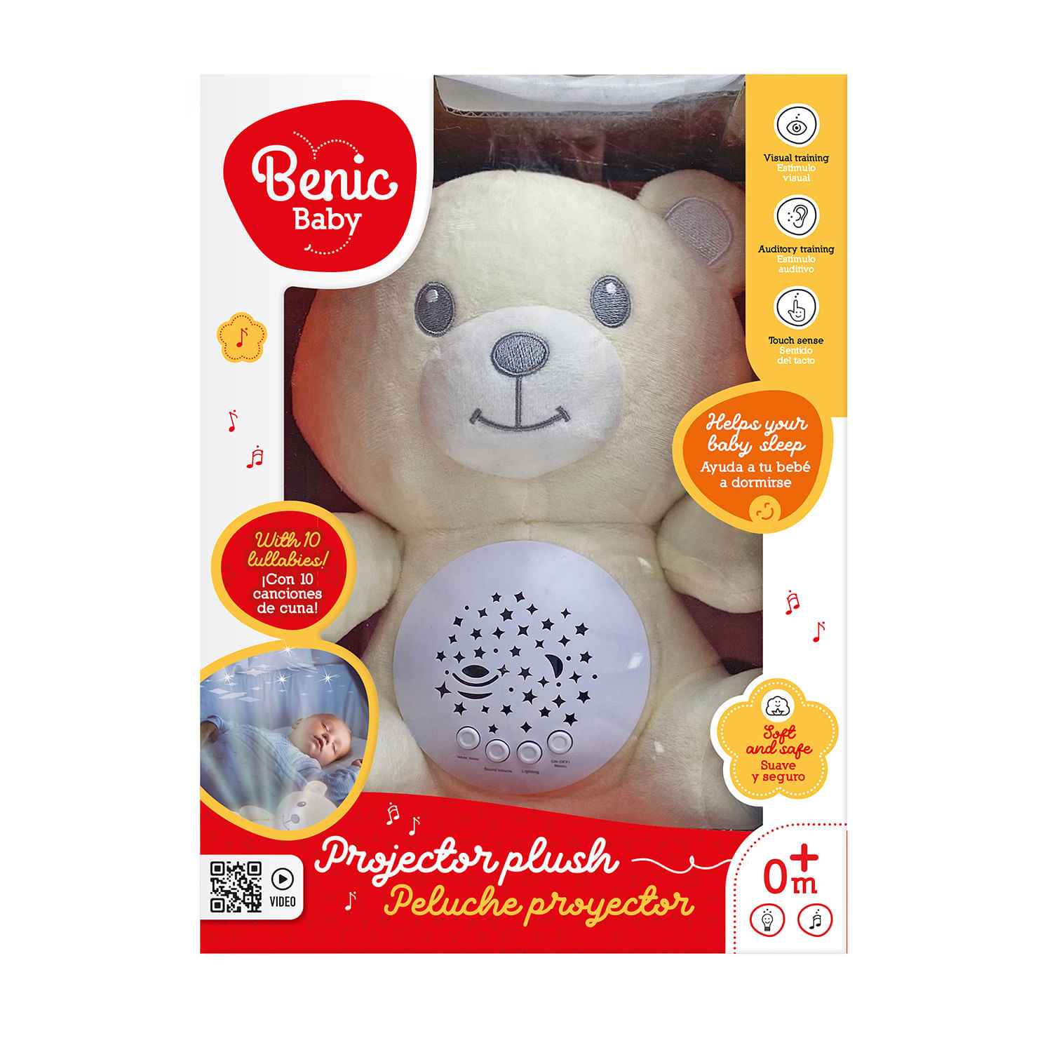 Peluche Oso Proyector Para Bebé Benic Baby Con Sonido - Shopstar