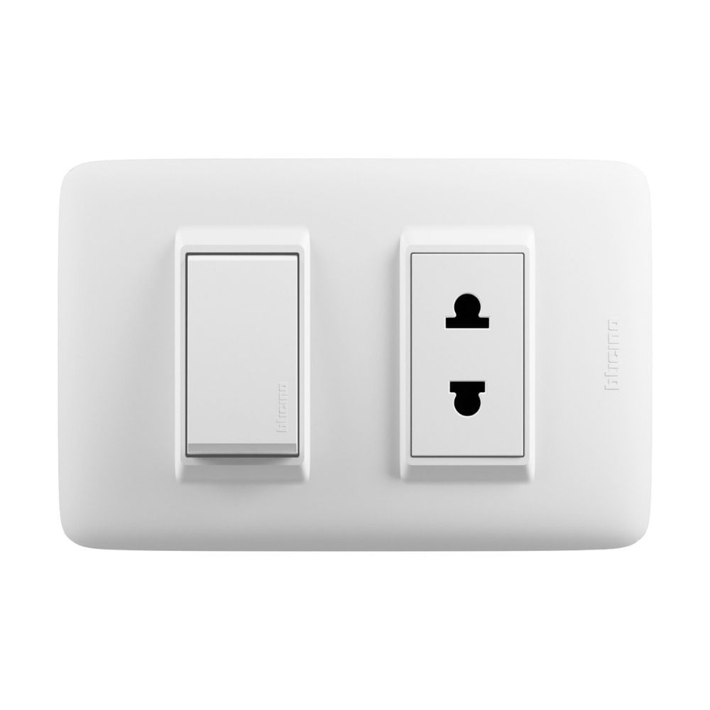Interruptor + Tomacorriente Blanco Dplus Bticino - Shopstar