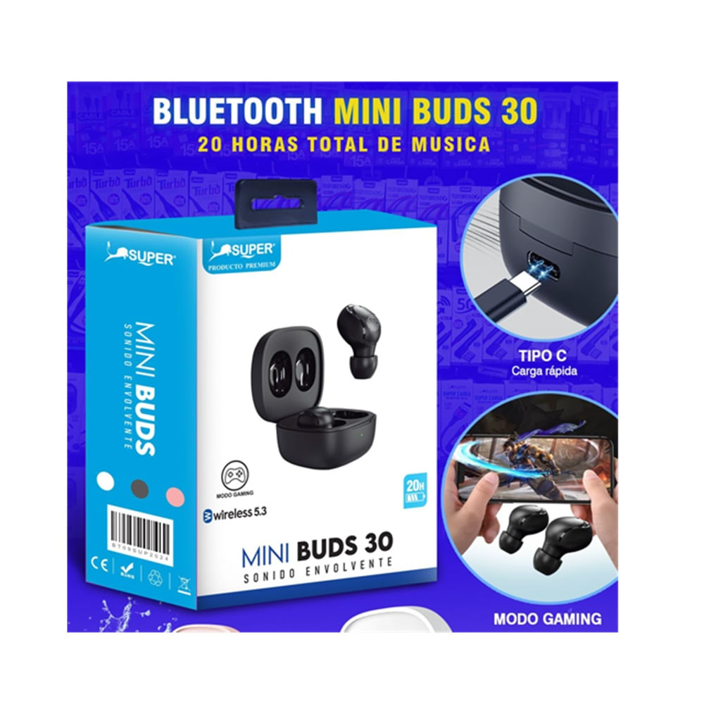 AUDIFONOS SUPER MINI BUDS 30 BLUETOOTH - Shopstar