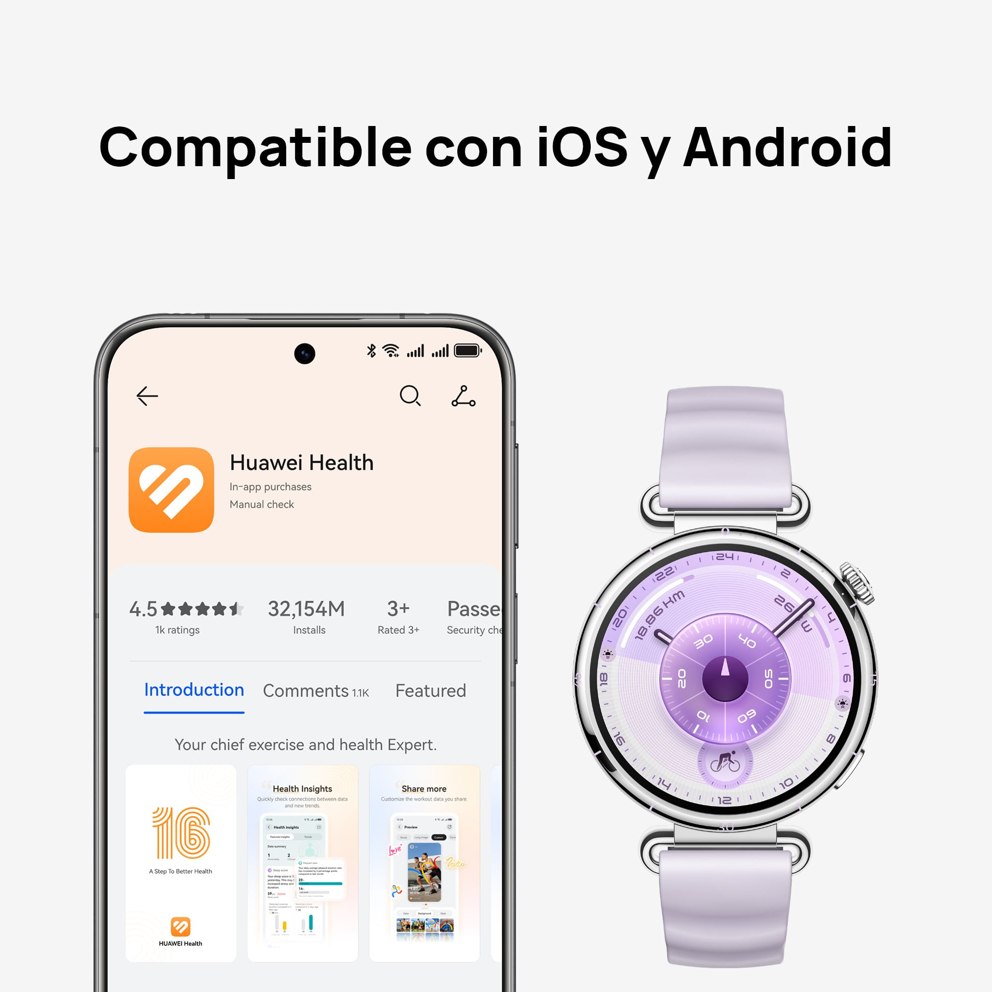 Smartwatch Huawei Watch Gt 6 41mm Morado - Hasta 14 días de batería ...