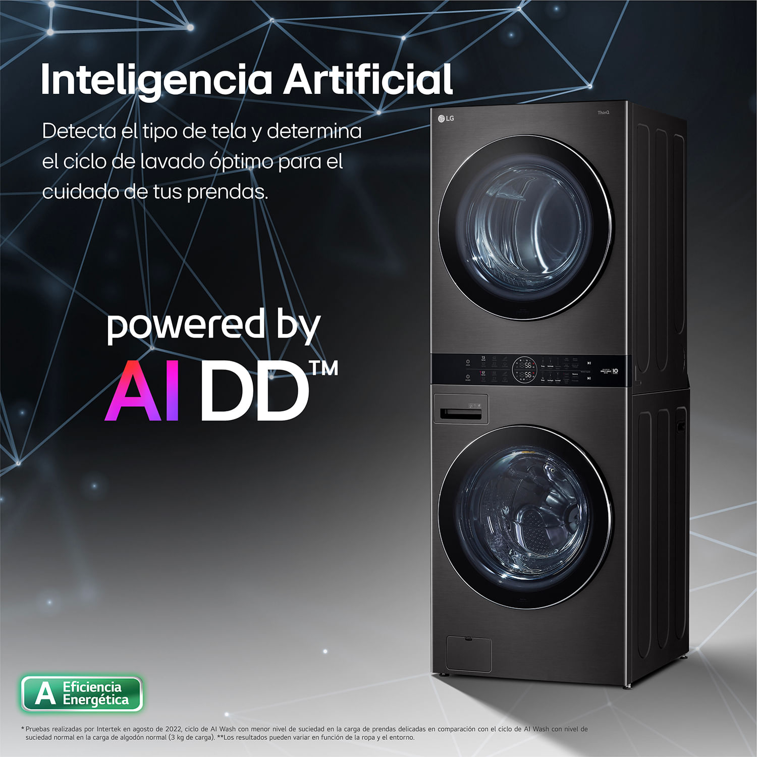 Centro de Lavado LG WashTower Carga Frontal WK22BS6 22/16 Kg Negro ...