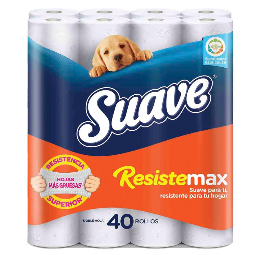 Papel Higiénico SUAVE Resistemax Doble Hoja Paquete 40un - Shopstar