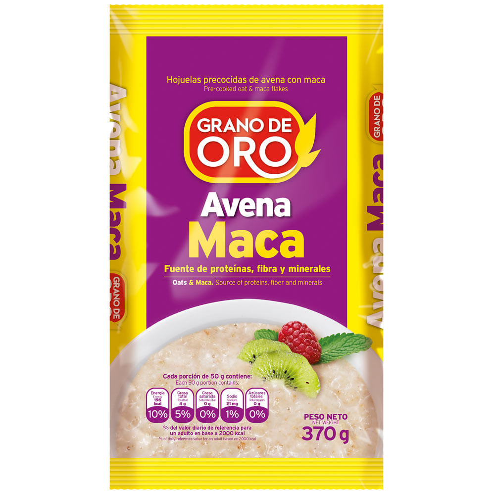 Maca Avena GRANO DE ORO Hojuelas Precocidas Bolsa 370g - Shopstar