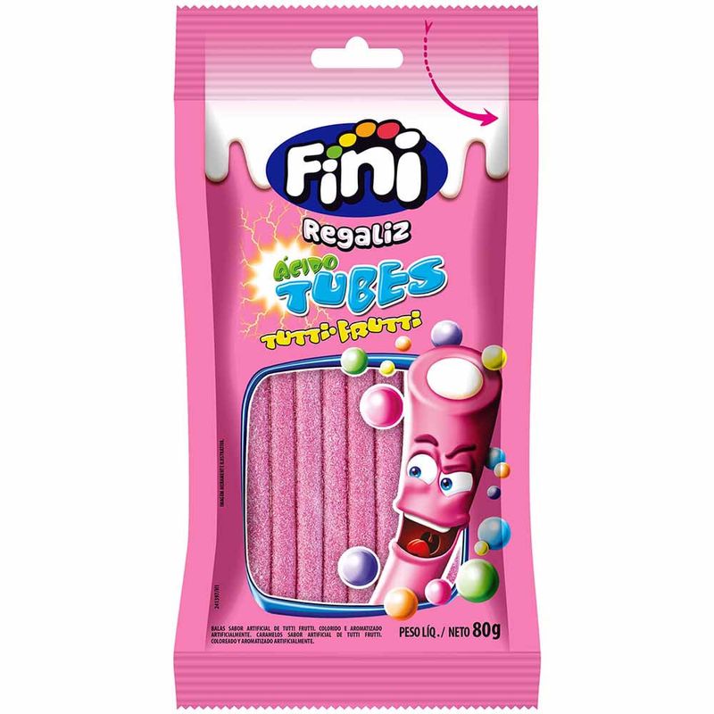 Dulce Masticables FINI Regaliz Tutti Frutti Ácida Paquete 80g - Shopstar