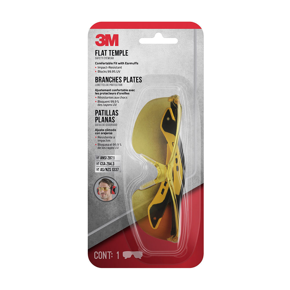 Lentes de seguridad 3M Luna Ambar Safety - Shopstar