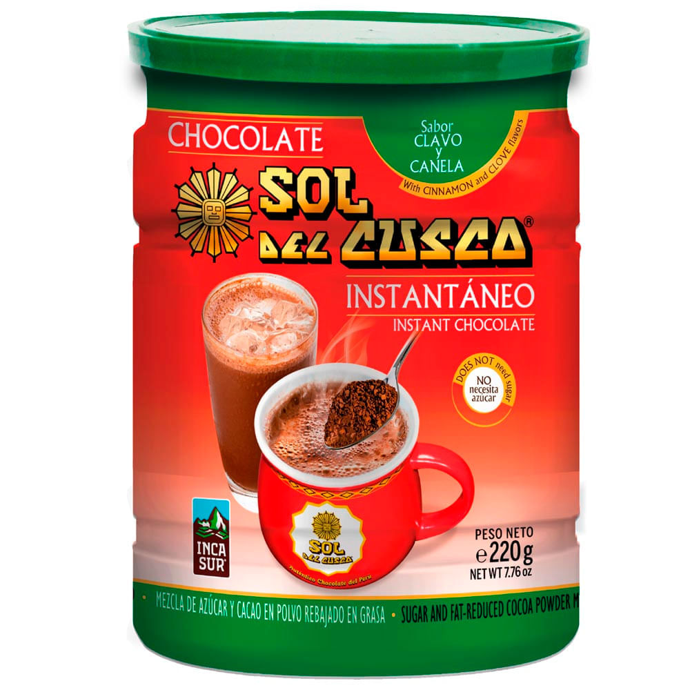 Chocolate Instántaneo SOL DEL CUSCO Canela y Clavo Frasco 220g - Shopstar